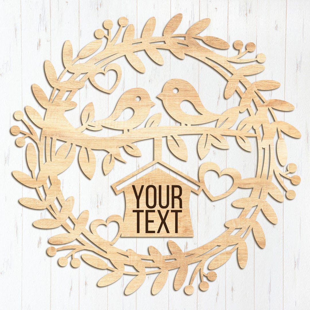 Birdhouse Spring Wreath SVG, Laser Cut Files Glowforge Silhouette ...