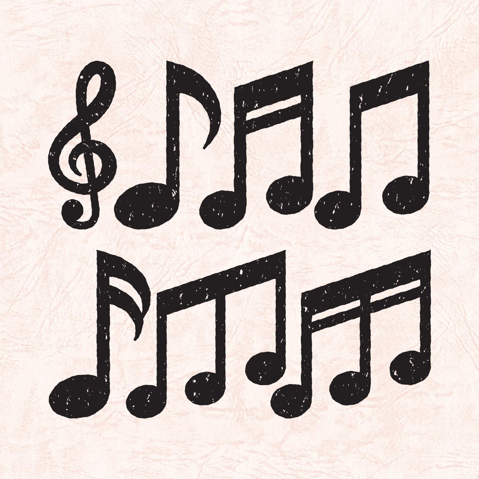 Music Notes Grunge Texture Svg Png Pdf Dxf, Silhouette Cricut, Vector ...