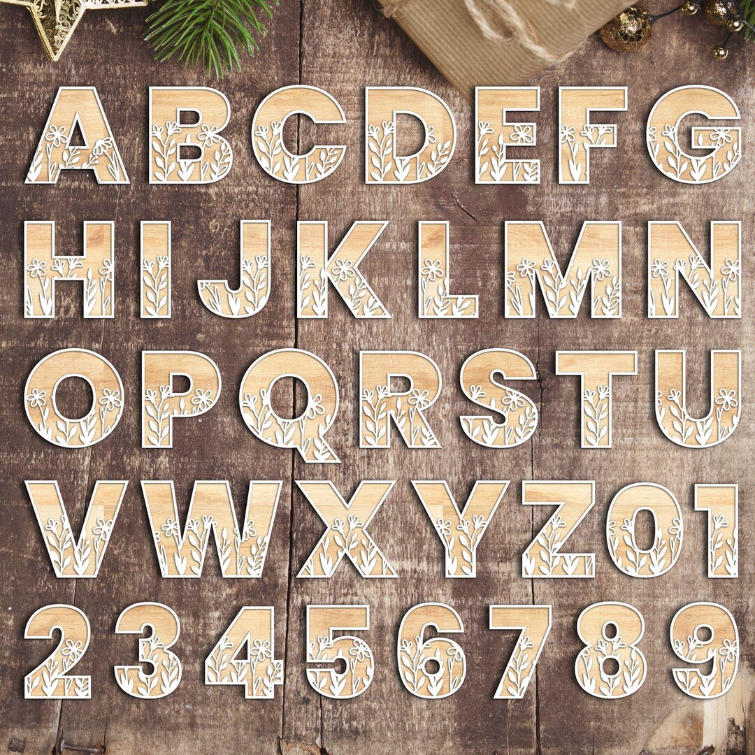 Wildflower Alphabet SVG DXF, Laser Cut File Glowforge, Silhouette ...