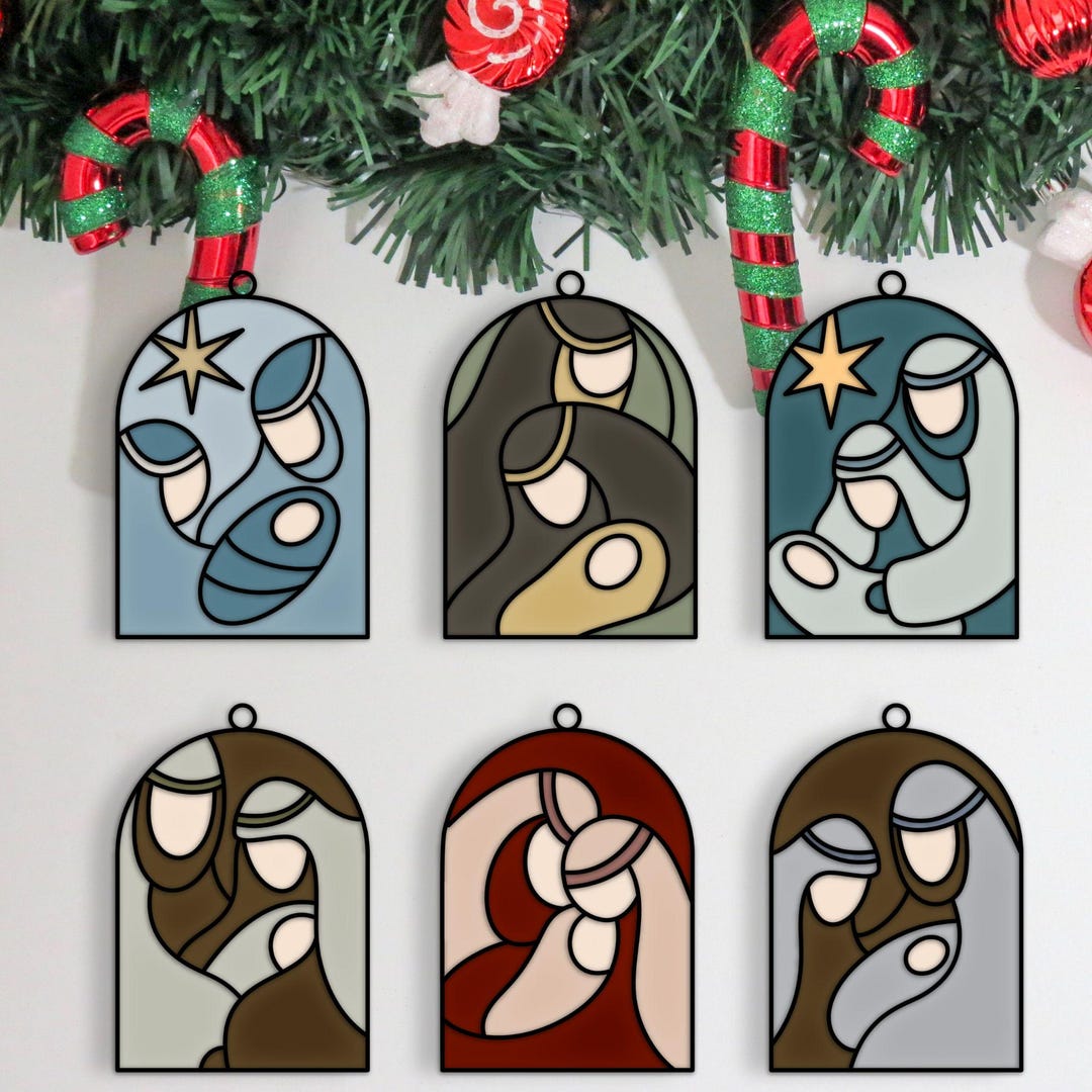 Nativity Scene Suncatcher Ornament Set SVG, Laser Cut Files Glowforge ...