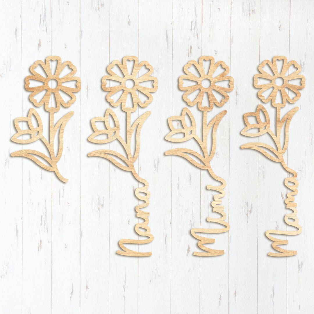 Mama Flower Name SVG, Laser Cut Files Glowforge Silhouette Cricut ...