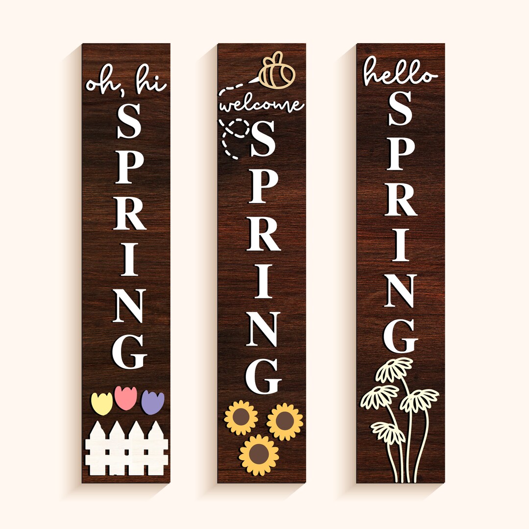 Spring Porch Sign SVG DXF, Laser Cut Files Glowforge Wooden Ornament ...