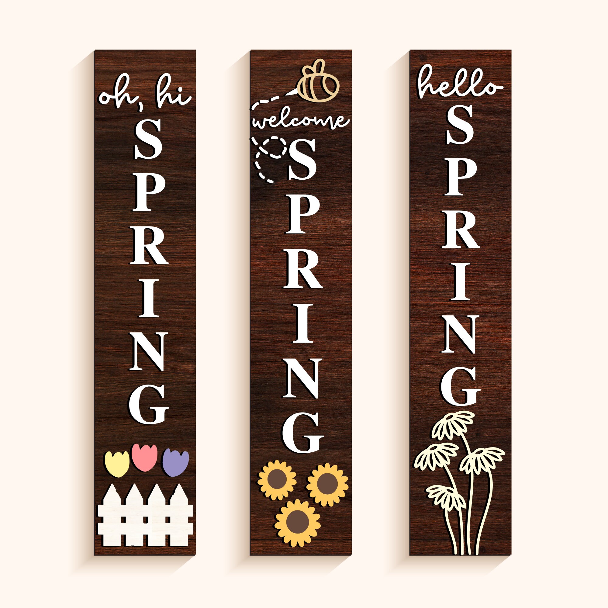 Spring Porch Sign SVG DXF, Laser Cut Files Glowforge Wooden Ornament ...