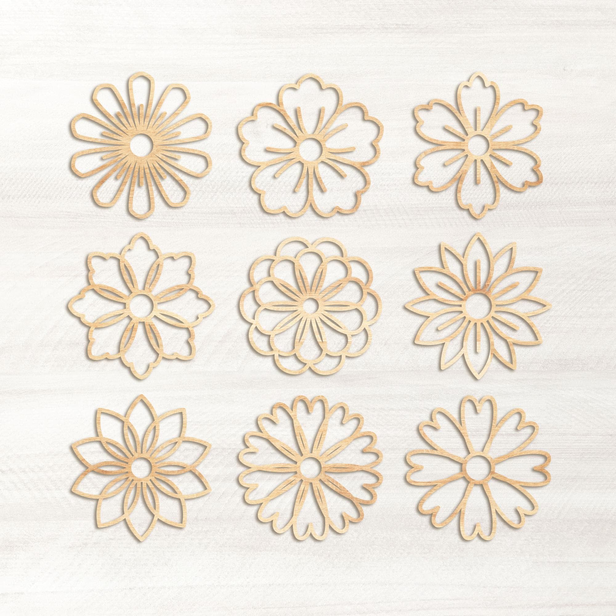 30 Floral Blossom SVG DXF, Laser Cut Files Glowforge Silhouette Cricut ...