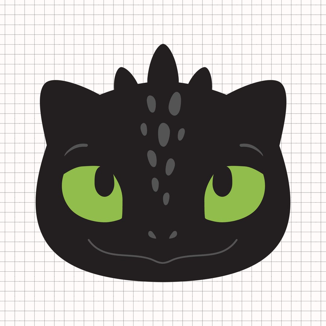 Black Dragon Face Svg Png Silhouette Cricut, Cute Bookish Character ...
