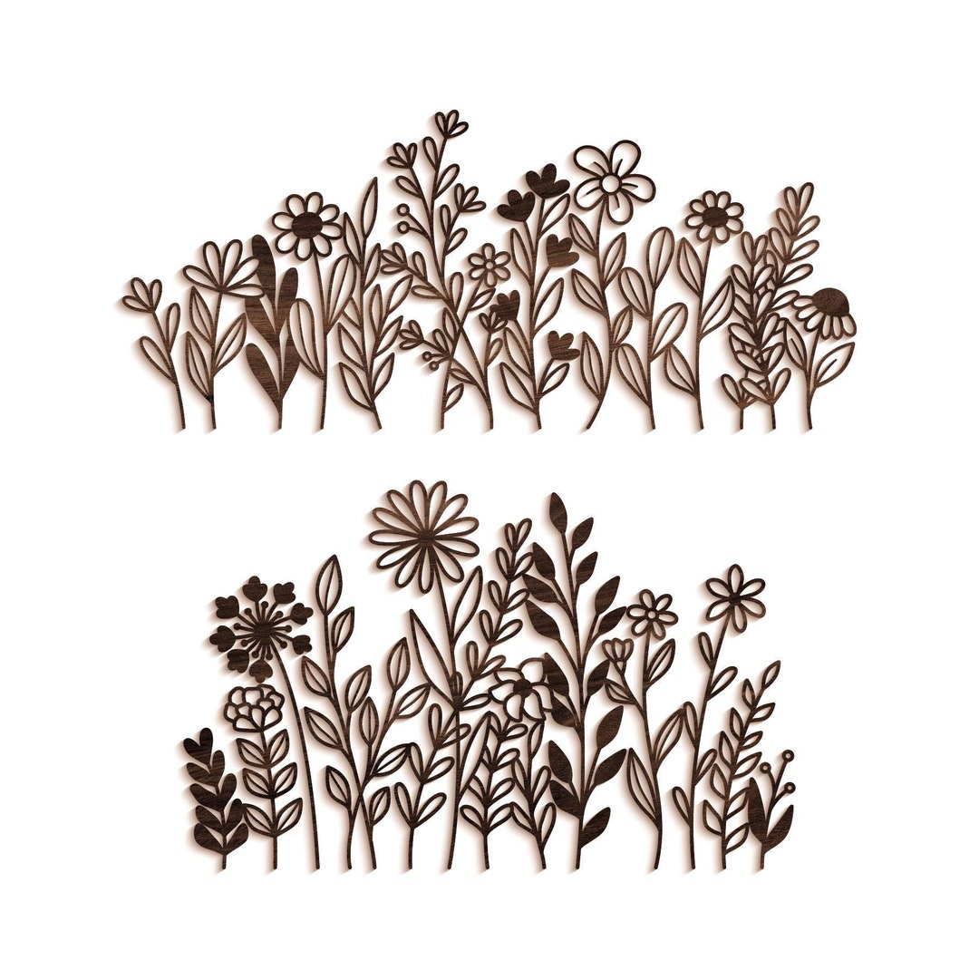 Wildflower Meadow SVG DXF, Laser Cut Files Glowforge, Silhouette Cricut ...