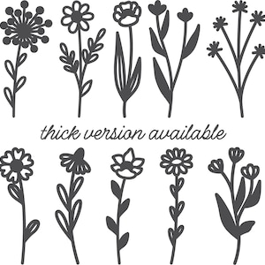 100 Wildflowers Bundle SVG DXF, Laser Cut Files Glowforge Silhouette ...