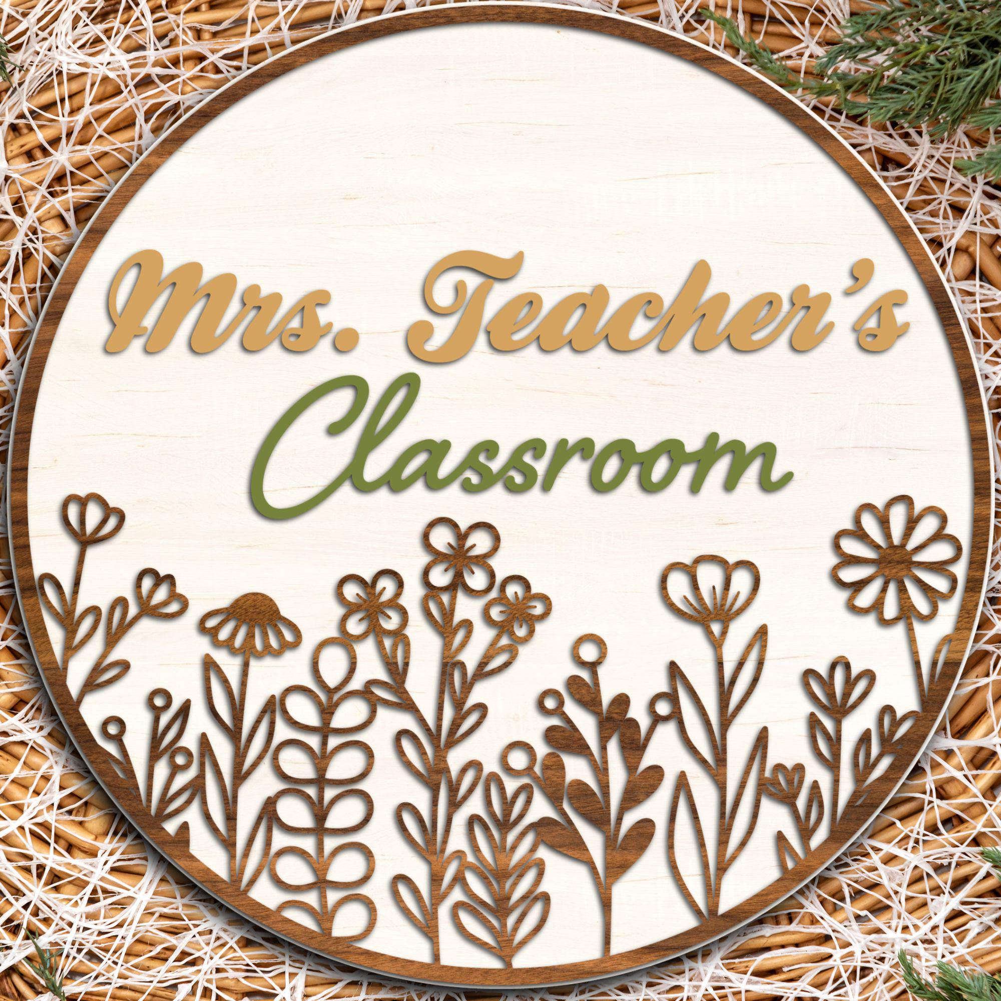 Wildflower Classroom Sign SVG DXF, Laser Cut Files for Glowforge Cricut ...