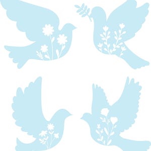 Floral Dove SVG DXF, Laser Cut Files Glowforge Silhouette Cricut, White ...