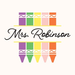 Split Crayon Svg Png Pdf Dxf, Back to School, Silhouette Cricut, Front ...