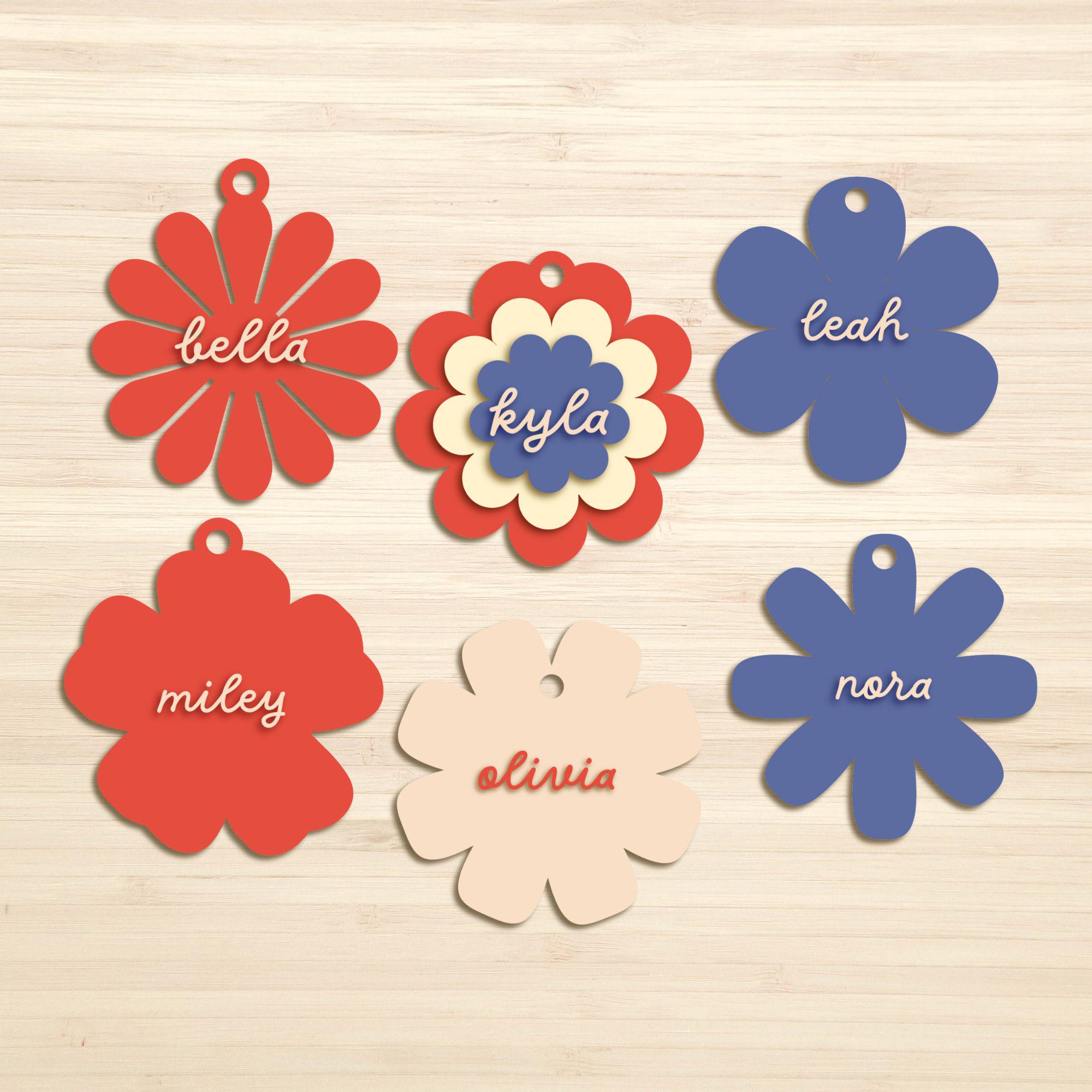 Retro Patriotic Daisy Tags SVG DXF, Laser Cut Files for Glowforge ...