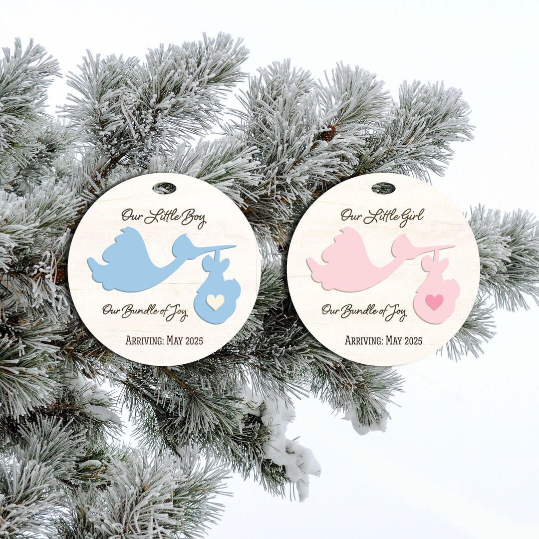 Cute Baby Stork Ornament SVG, Laser Cut Files Glowforge, Expecting Mom ...