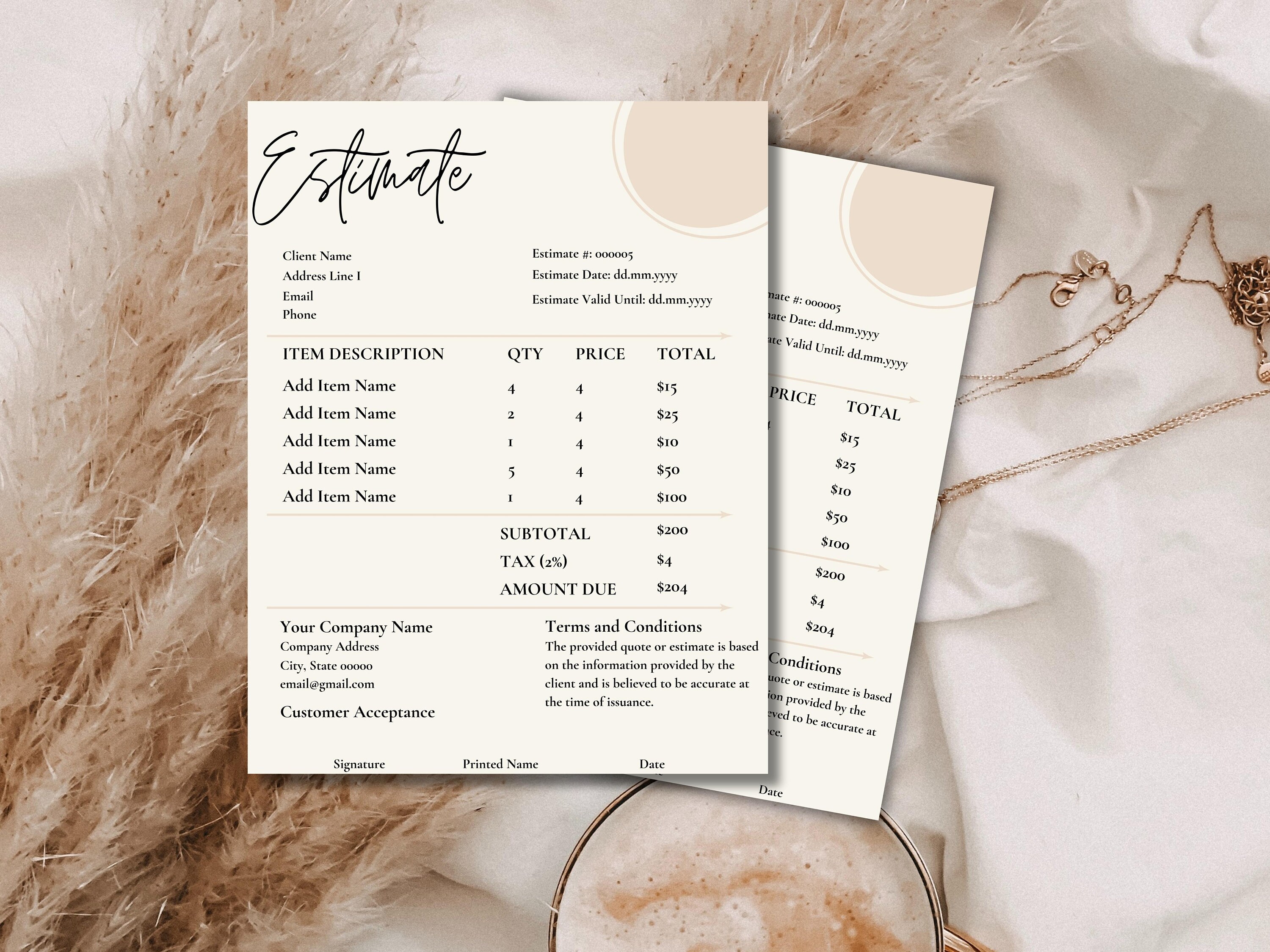Business Estimate Template Business Estimate Canva Business Etsy Business Estimate Template Business Estimate Canva Business Etsy