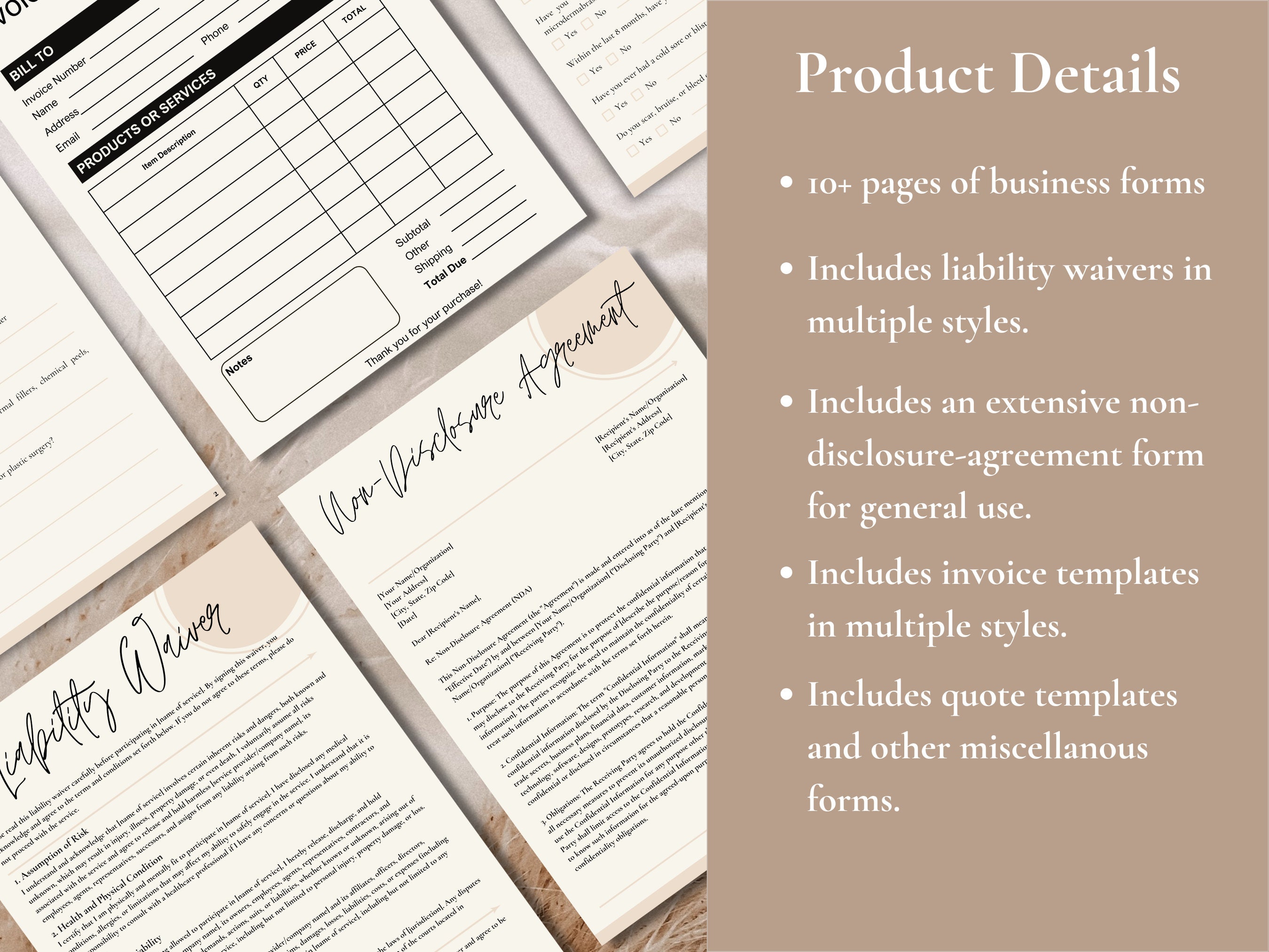 Editable Small Business Forms Bundle: Legal Templates (canva) - Etsy