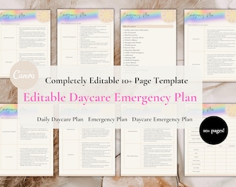 Daycare Emergency Plan, Childcare Emergency Plan Template, Emergency ...