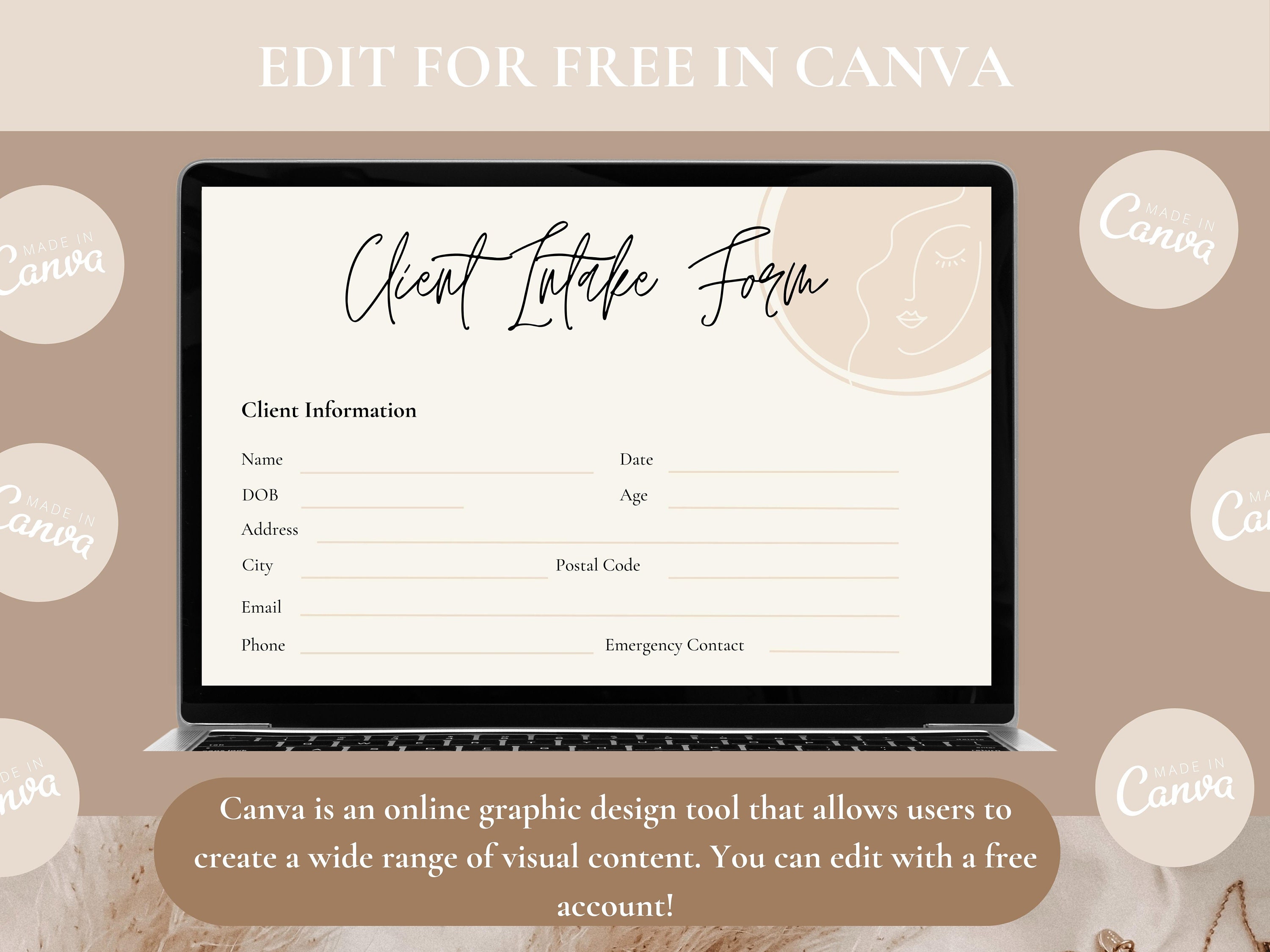 Editable PMU Client Intake Form: Beauty Salon Forms (canva) - Etsy