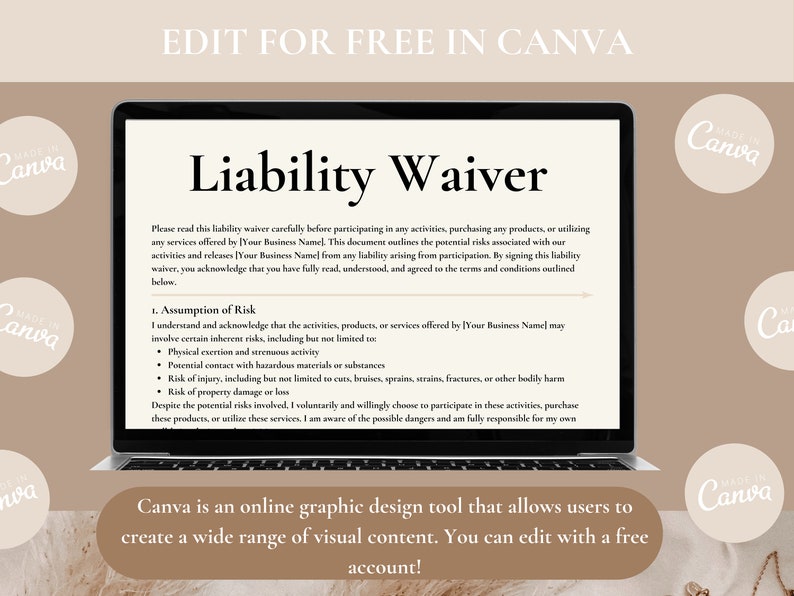 General Liability Waiver Template: Small Business Consent Form (canva ...