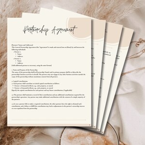 General Partnership Agreement Template: Editable Business Contract - Etsy