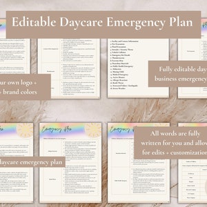 Daycare Emergency Plan, Childcare Emergency Plan Template, Emergency ...