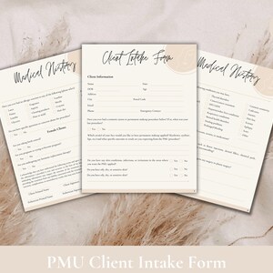 Editable PMU Client Intake Form: Beauty Salon Forms (canva) - Etsy