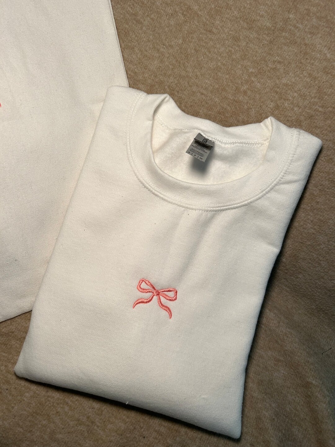 Coquette Bow Embroidered Pullover, Bow Pullover - Etsy