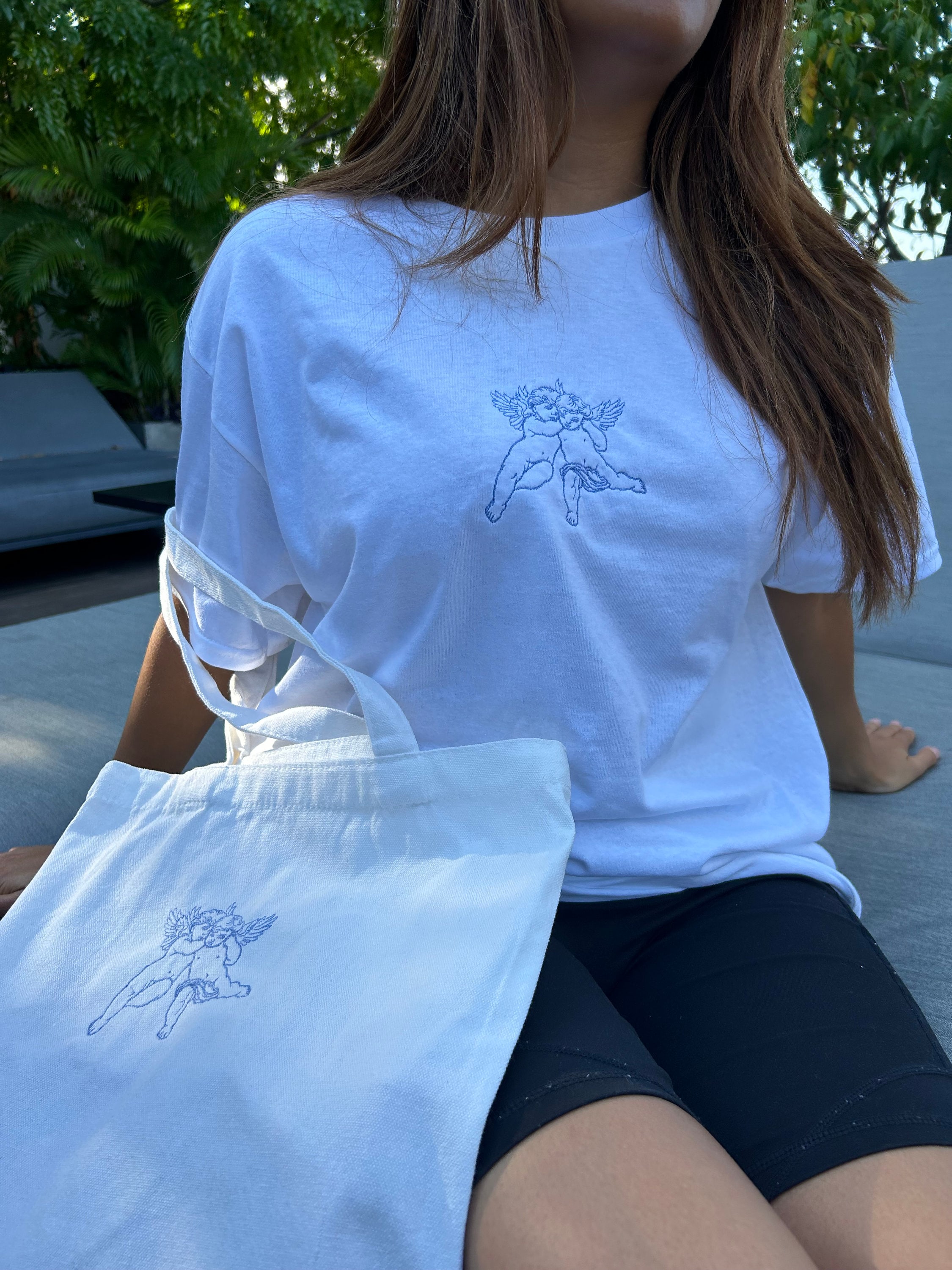 Embroidered White Angel T-shirts - Etsy