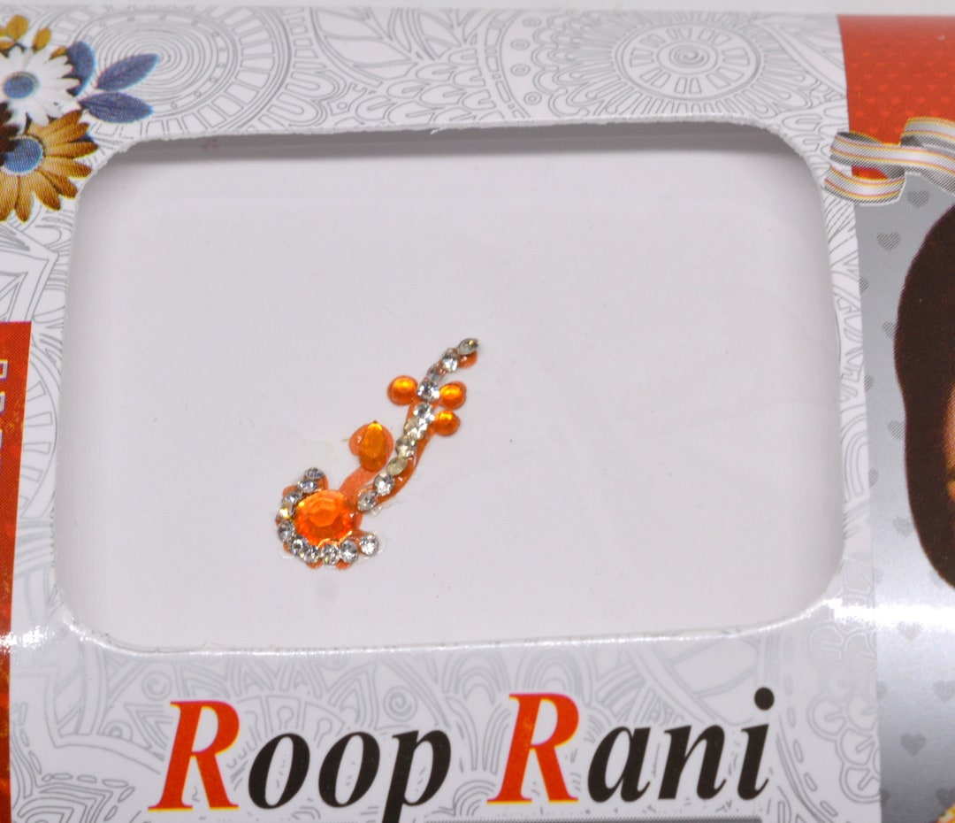 Fancy Orange Color Diamond Bindi Jewels Long Bindi Stickers - Etsy