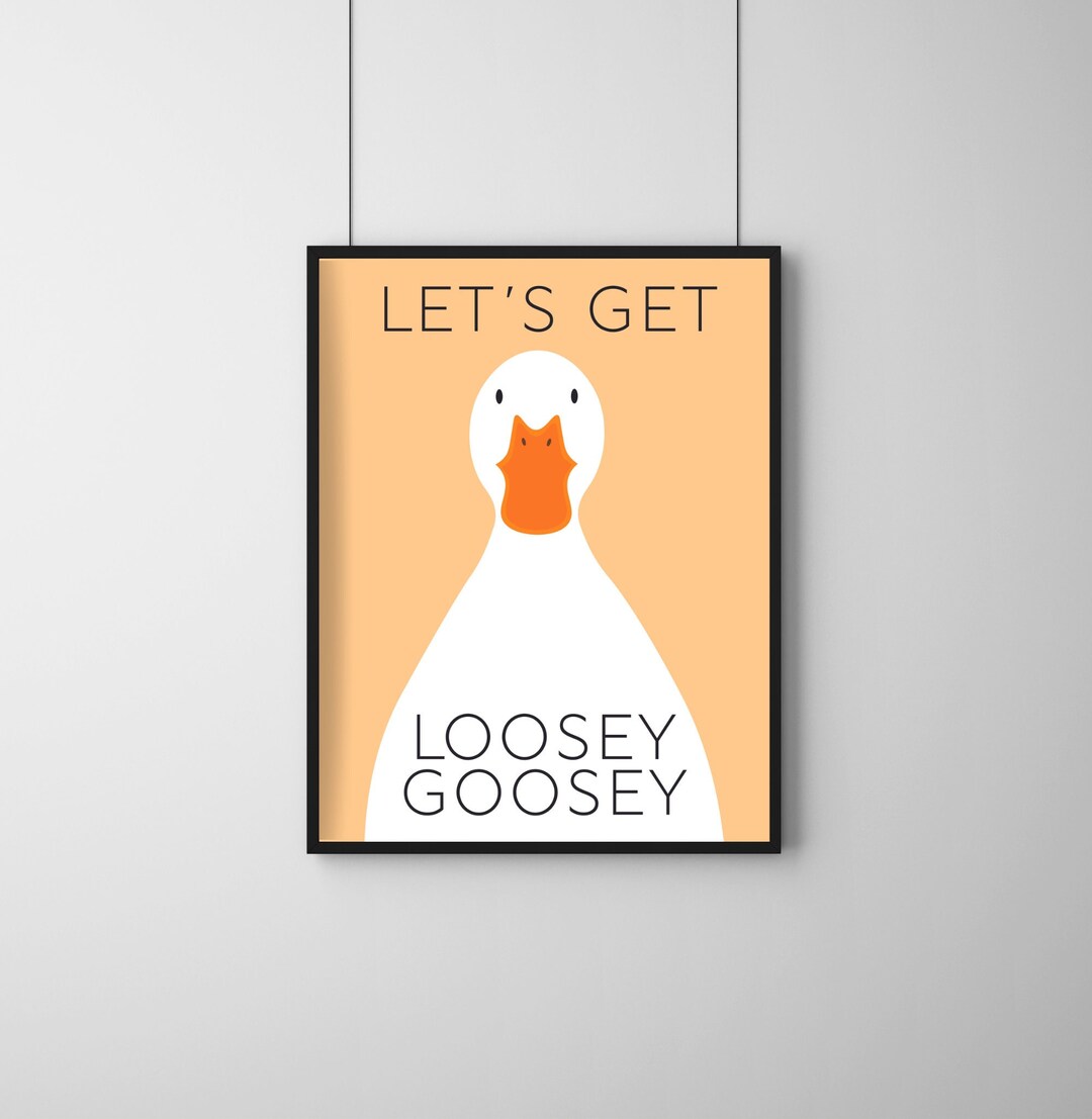 Goose Wall Art Printable Animal Art Digital Download Silly Goose ...