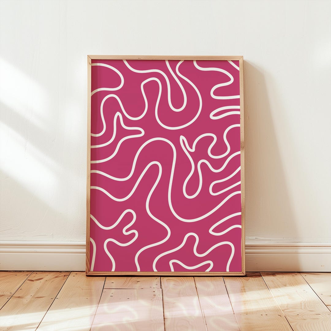 Abstract Squiggle Poster - Line Art - Trendy Home Decor - Colourful Art ...