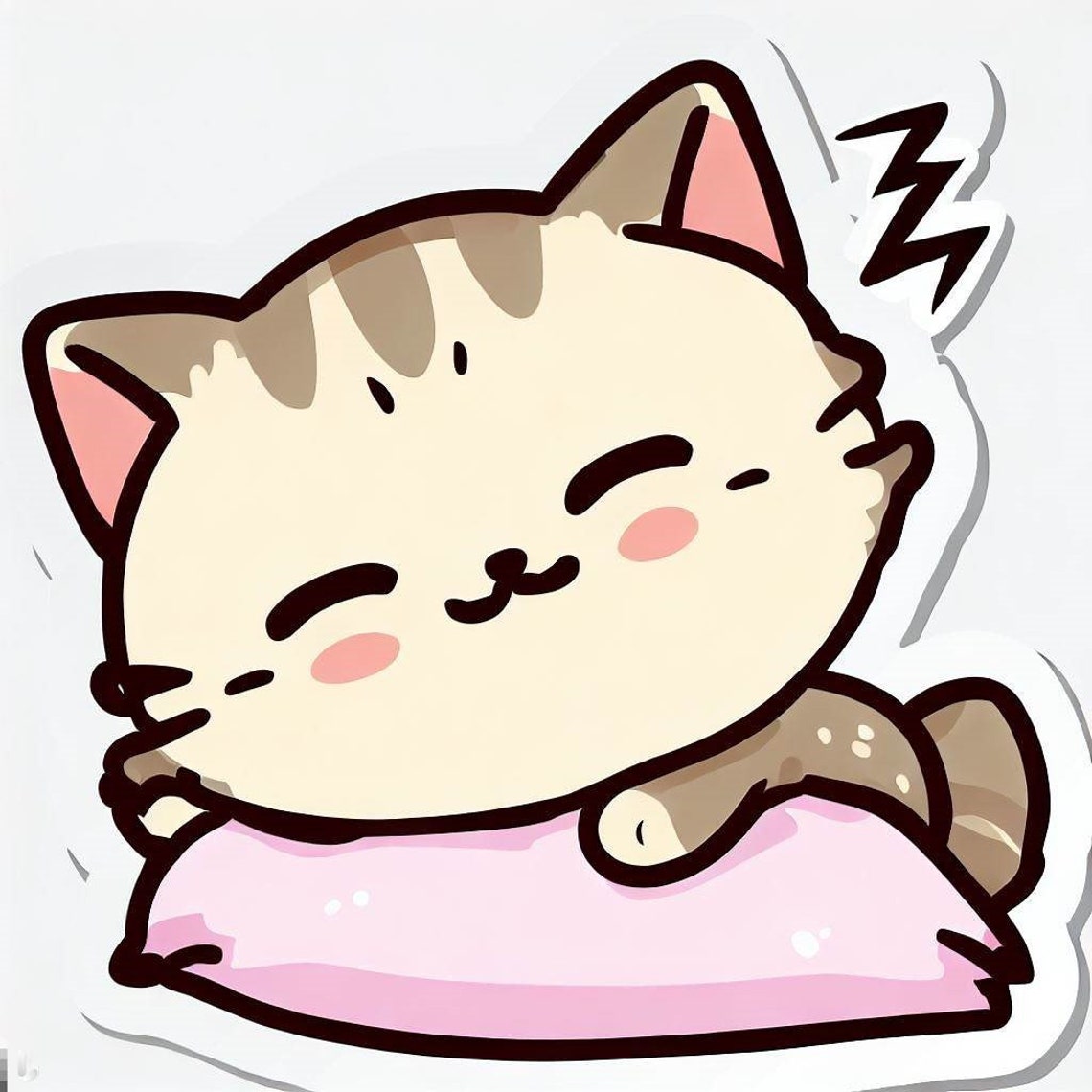 Sleeping Cat Sticker - Etsy