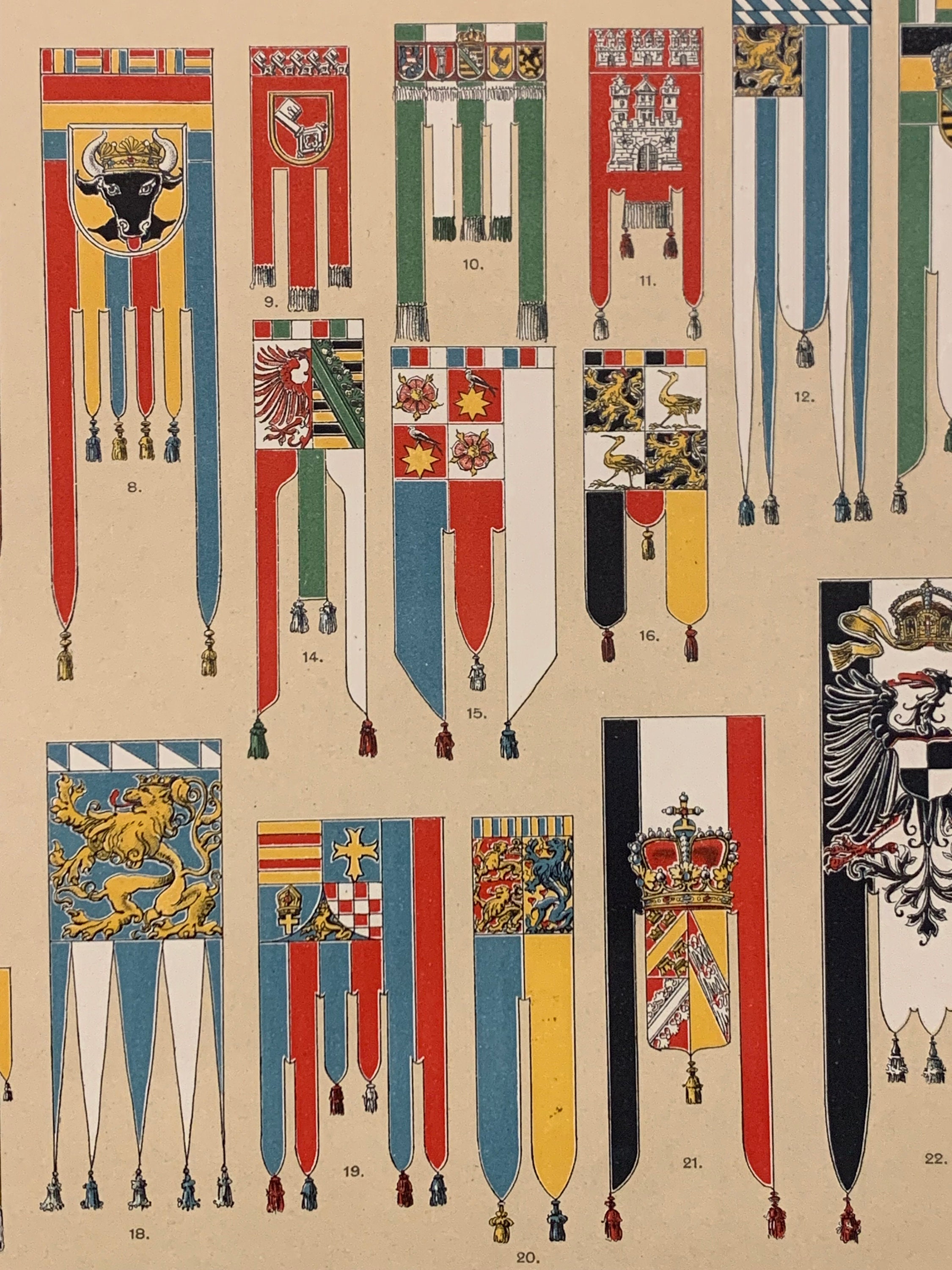 Vintage Platte of German State Banners Circa 1900 - Etsy