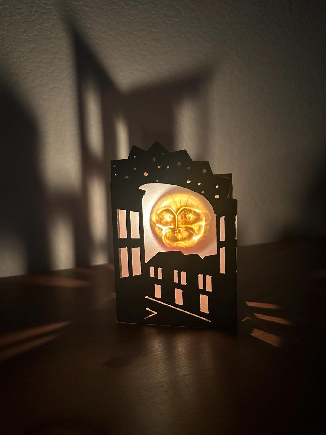 Candle Tea Light Shadow Box City House Scene - Etsy