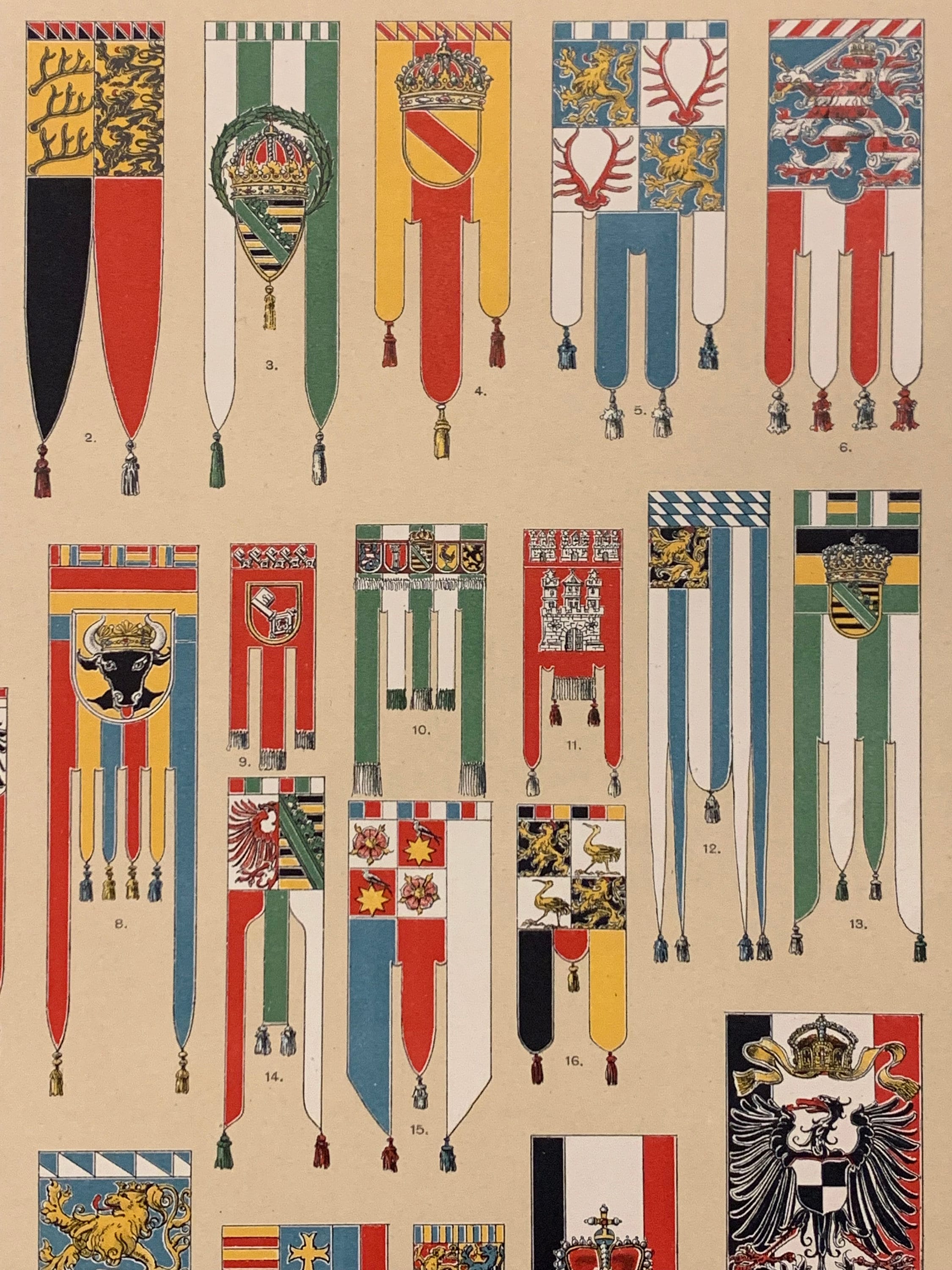 Vintage Platte of German State Banners Circa 1900 - Etsy