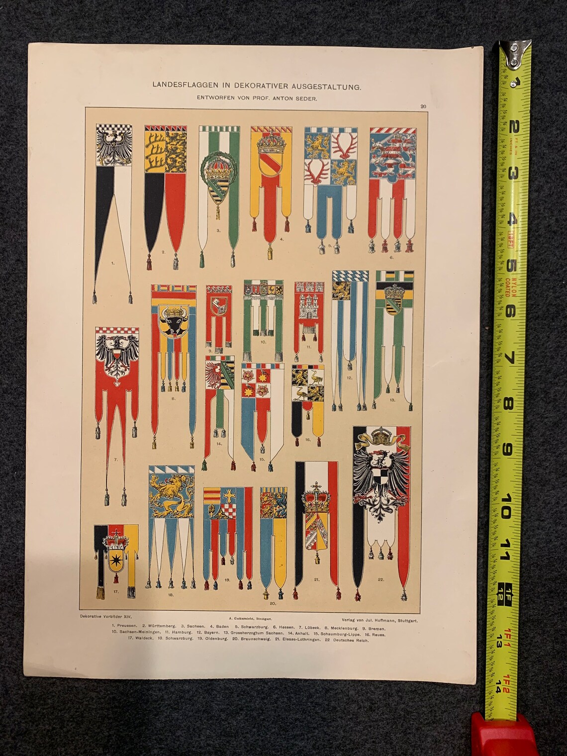 Vintage Platte of German State Banners Circa 1900 - Etsy