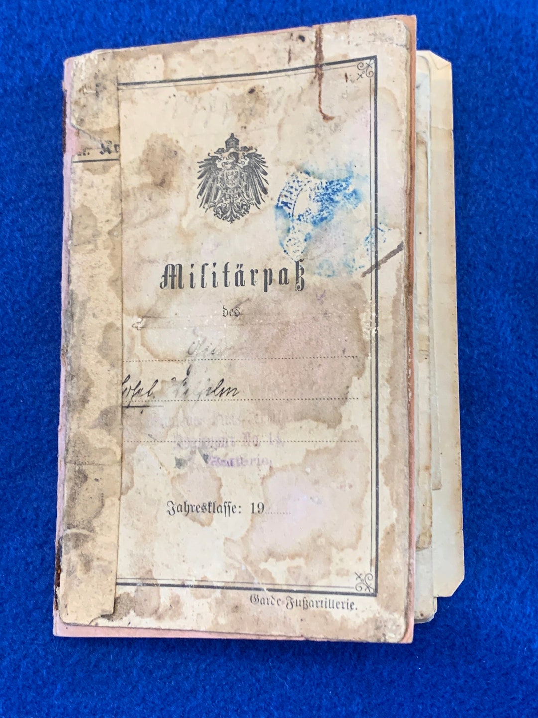 WW 1 Imperial German Army Service Book Various Entries - Etsy
