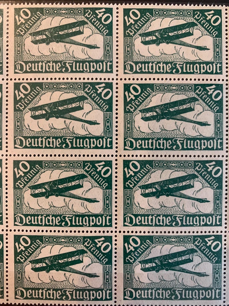 1919 Germany Stamp Deutsches Reich Flugpost 40 Pfennig Mi. Nr. 112 - Etsy