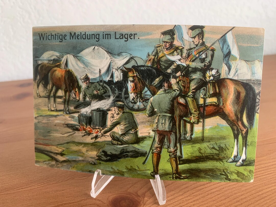 Rare WW1 Imperial German Cavalry Color Print Postcard 1915 - Etsy