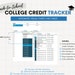 Back to School College Credit Tracker Spreadsheet, Excel Student ...