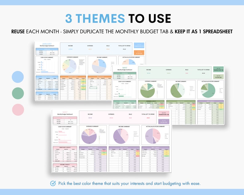 Simple Monthly Budget Spreadsheet Template for Google Sheets, Budget ...