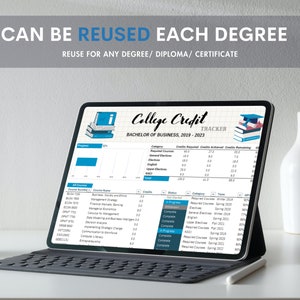 Back to School College Credit Tracker Spreadsheet, Excel Student ...