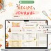 Cute Digital Recipe Book Excel | Cute Comic-style Recipe Journal ...