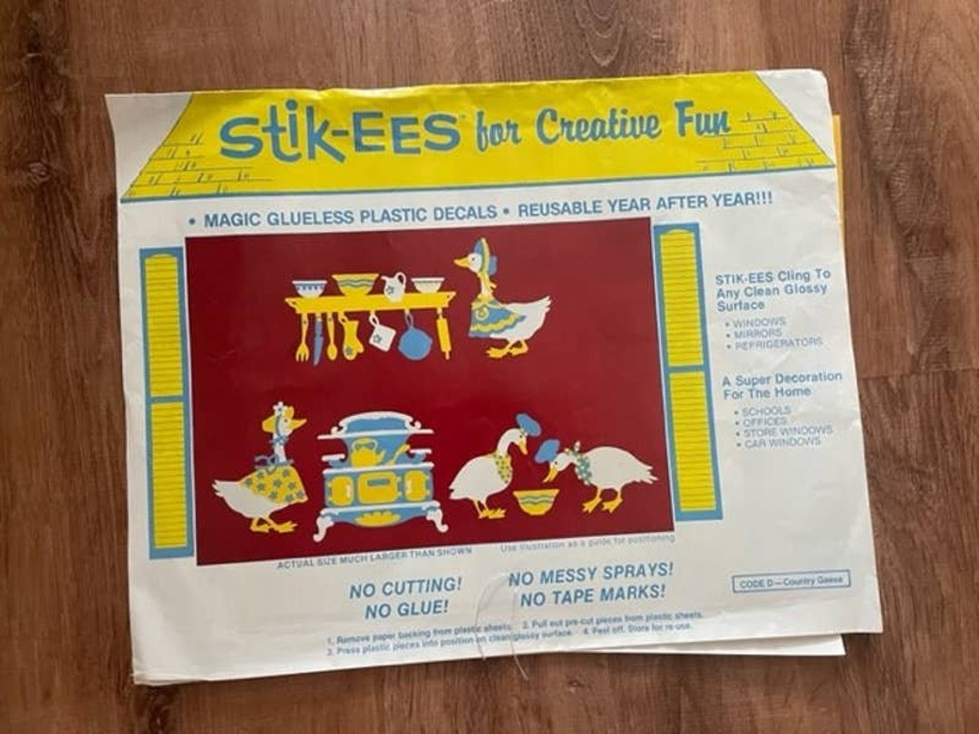 Stik-ees Vintage '80s Vinyl Window Clings "country Geese" - Etsy