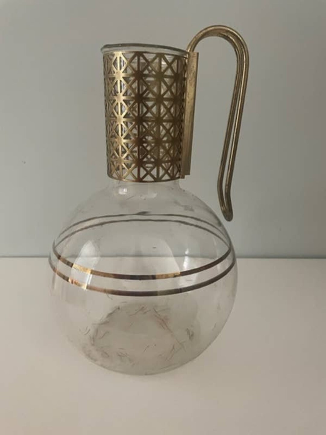 Vintage MCM Pyrex Gold Band Coffee Beverage Carafe No Lid - Etsy