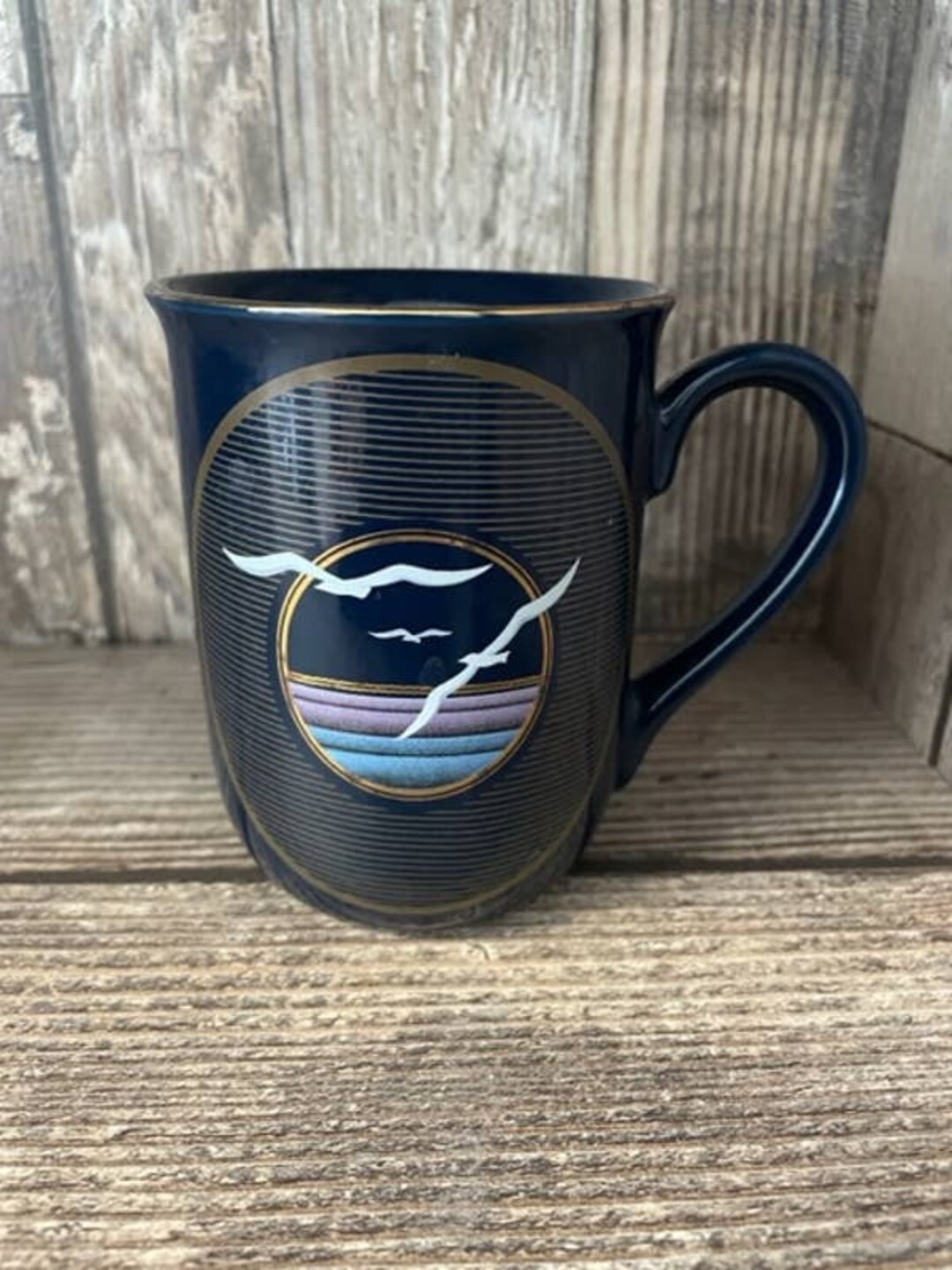 Vintage 80s Otagiri Cobalt Blue Seagull Mug Gold Accents - Etsy Vintage 80s Otagiri Cobalt Blue Seagull Mug Gold Accents - Etsy
