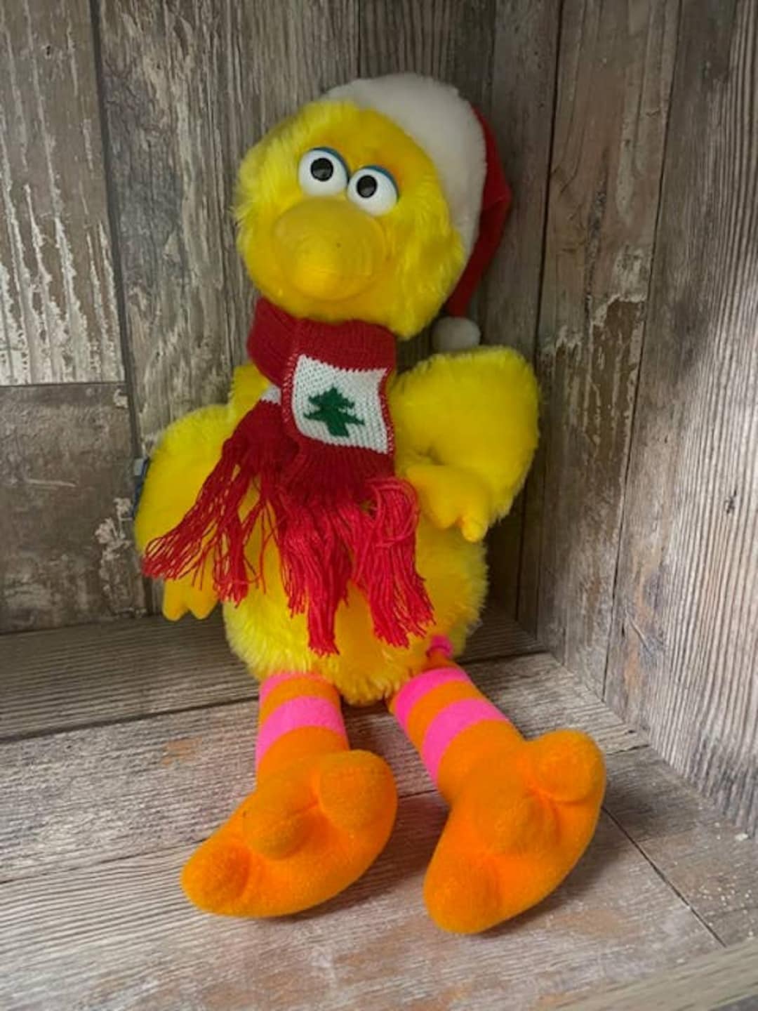 Vintage 1987 Applause Santa Hat Big Bird "best Friends" Christmas Plush ...