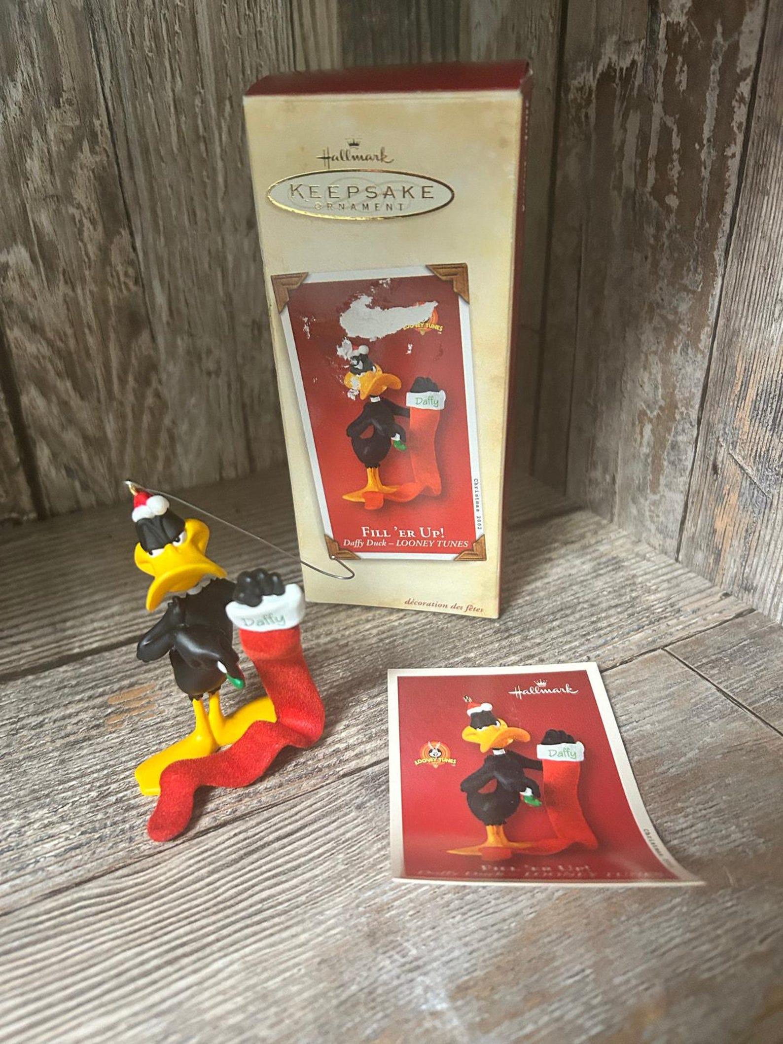 2002 Hallmark Daffy Duck Fill 'er up Christmas Ornament Stocking Looney ...