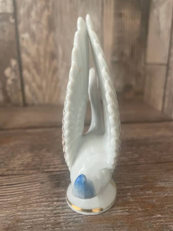Vintage Porcelain Swan Figurine With Gold Details - Made in Japan - Etsy