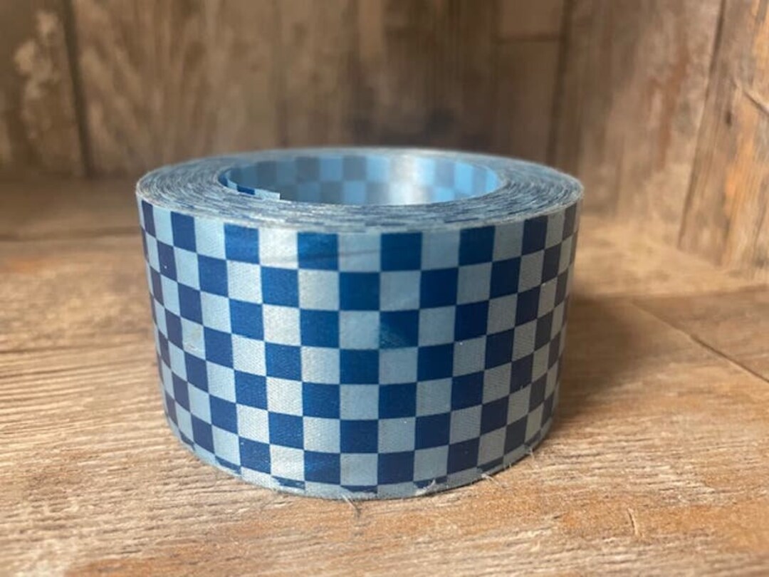 Vintage 70s Light and Dark Blue Checkboard Ribbon Roll 1 1/4 Inch - Etsy