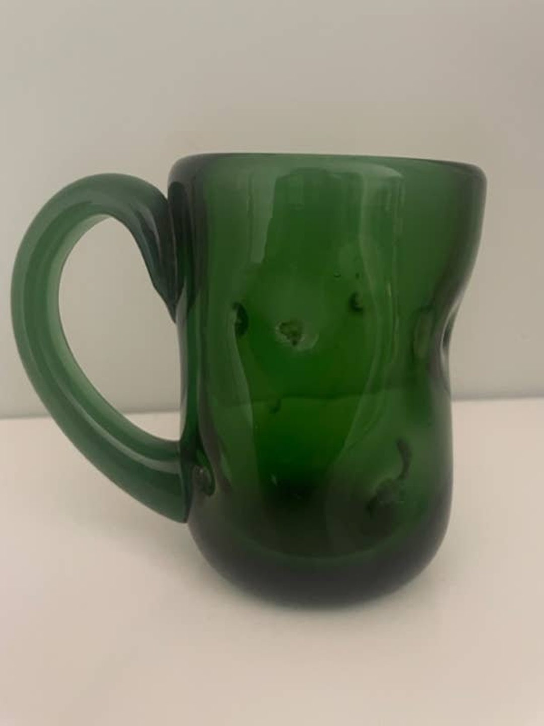 Vintage Blenko Dimpled Emerald Green Glass Mug - Etsy