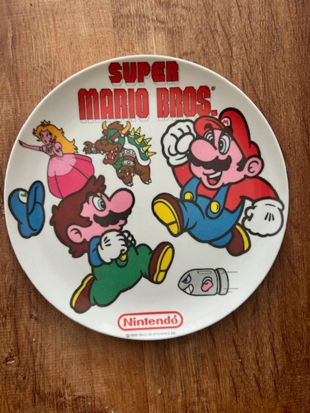 Vintage Super Mario Bros Nintendo SNES Melamine Plate by Peter Pan Ind ...